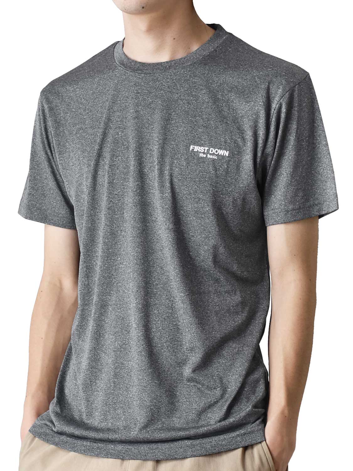 FIRST DOWN EXPLORATION GEAR Tシャツ メンズ 半袖 接触冷感 縦横ストレッチ ドライ 吸汗速乾 FIRSTDOWN the basic 送料無料 通販Y ...