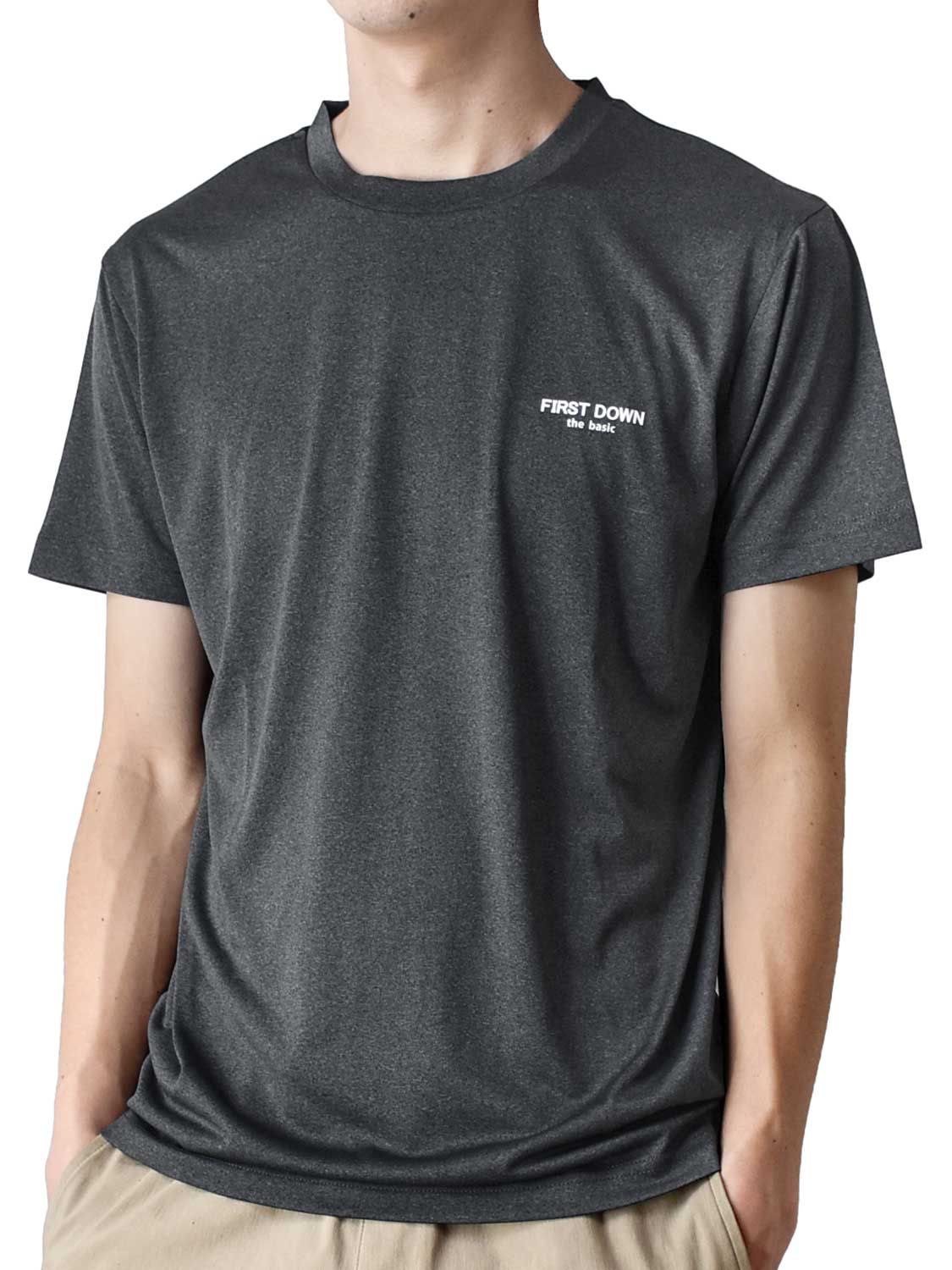 FIRST DOWN EXPLORATION GEAR Tシャツ メンズ 半袖 接触冷感 縦横ストレッチ ドライ 吸汗速乾 FIRSTDOWN the basic 送料無料 通販Y ...