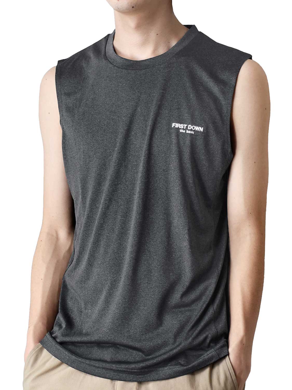 FIRST DOWN Tシャツ メンズ ノースリーブ 速乾 DRYストレッチ 接触冷感 タンクトップ FIRSTDOWN thebasic 送料無料 通販Y : アローナ - 通販 ...