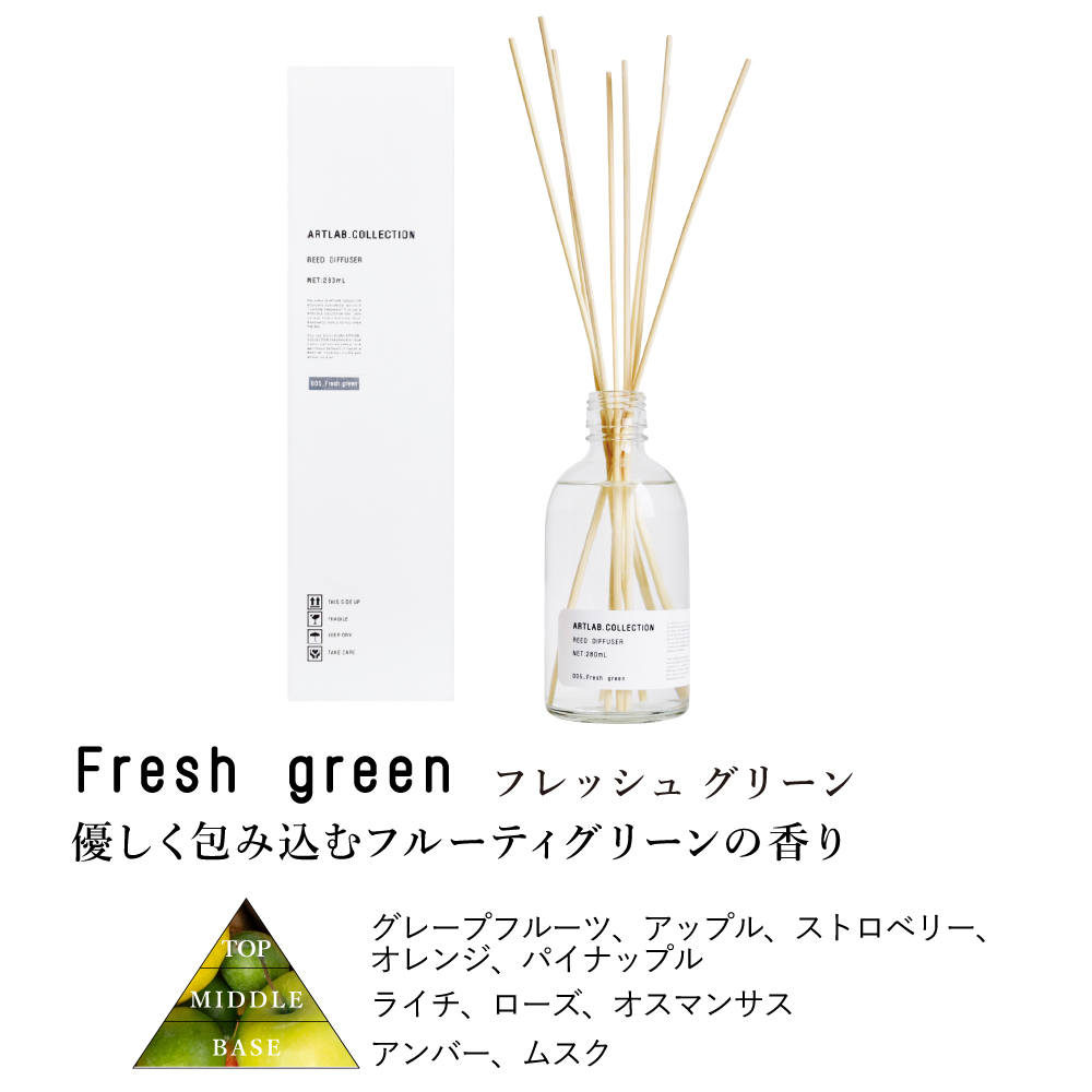 リードディフューザー ARTLAB.COLLECTION / アートラボコレクション ムスク アクア ルームフレグランス アロマディフューザー ガラスボトル スティック 280ml : ART ...
