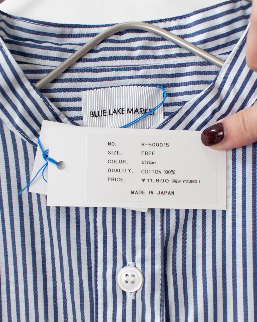 BLUE LAKE MARKET ブルーレイクマーケット 50/-ブロード/ストライプ/ギンガム ヘムラウンドシャツ B-500015 ...