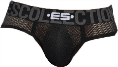 ビキニ ブリーフ EScollection/イーエス・コレクション RHOMBUS BRIEF 菱形レース 格子 シースルー ダイ ホワイト ...