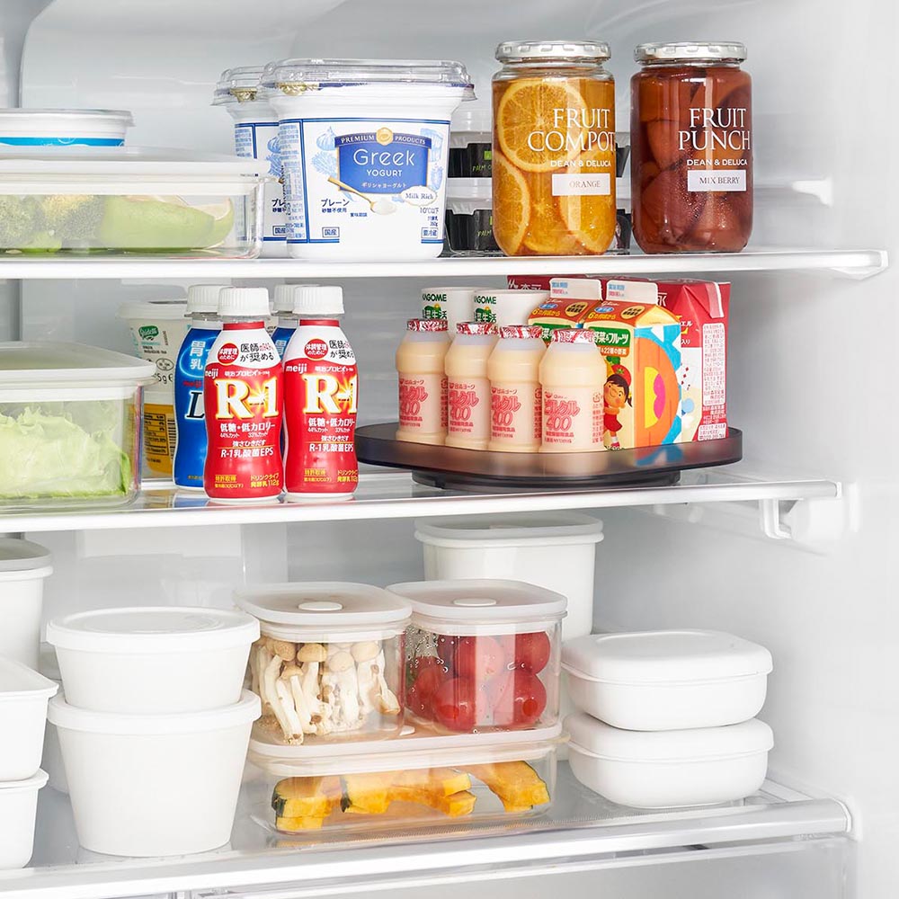 tower 山崎実業 タワー キッチン 冷蔵庫中回転式トレー スクエア 冷蔵庫 収納ケース 収納グッズ 収納ラック 収納 回転 取り出しやすい 1322 1323 : アシストワン - 通販 ...