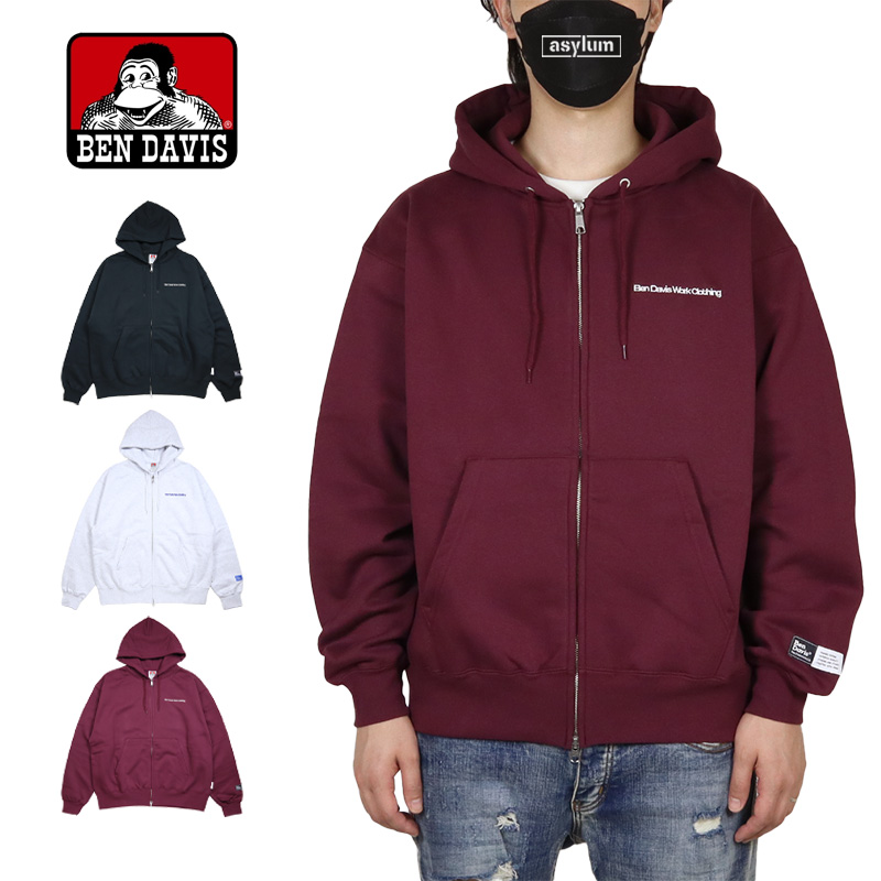 BEN DAVIS（ベンデイビス） ジップパーカー フーディ メンズ レディース ブランド 大きいサイズ 050 : ASYLUM - 通販 ...