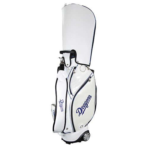 プロ野球 中日ドラゴンズ CDCB-2420 キャスター付き カート キャディバッグ ホワイト(WHITE) Dragons ゴルフバッグ レザックス LEZAX（レザックス） プロ野球 中日ドラゴンズ CDCB-2420 キャスター