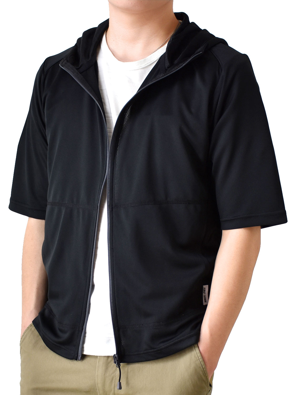 FIRST DOWN EXPLORATION GEAR FIRSTDOWN thebasic ファーストダウン 秒速吸水 サマージャケット メンズ 半袖 ドライブルゾン 速乾 抗菌 防臭 ...
