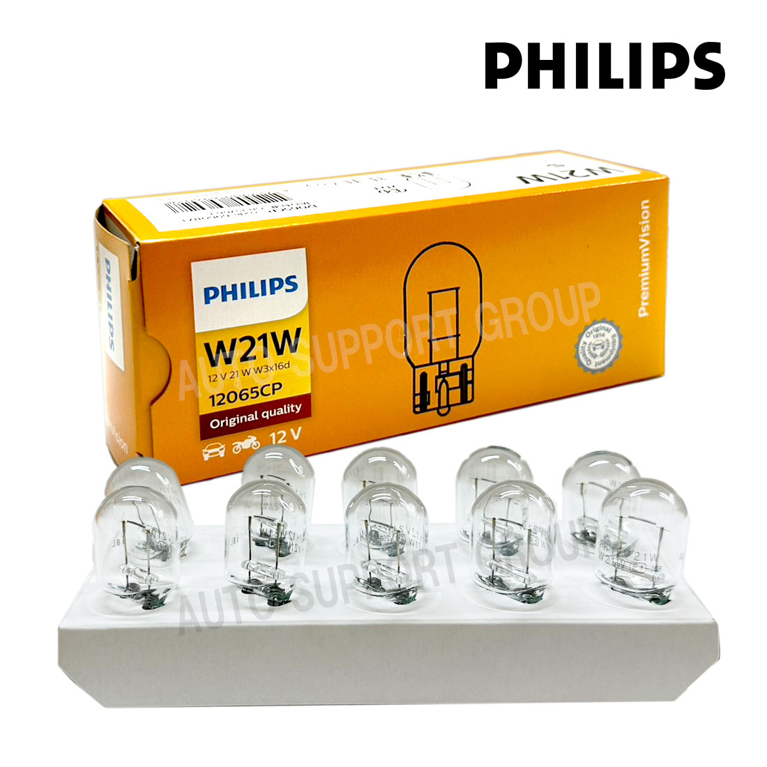 Philips（フィリップス） 自動車用ライト 白熱球バルブ 日本製 補修用 PremiumVision プレミアムヴィジョン W21W ...