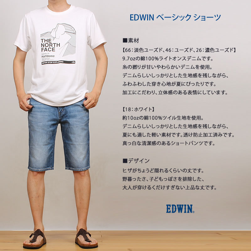 EDWIN 【10%OFF】EDWIN エドウィン ショート パンツ デニム ジーンズ 涼 春夏 ホワイト エドウイン EMS008 : AXS SANSHIN Yahoo!ショップ - 通販 ...