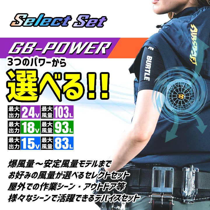 BURTLE バートル 空調 2025年モデル ハイバックファン 半袖 AC2036 バッテリー＆ファンセット GB-POWER 24V 18V 15V エアクラ 空調作業服 長信ジャパン ...