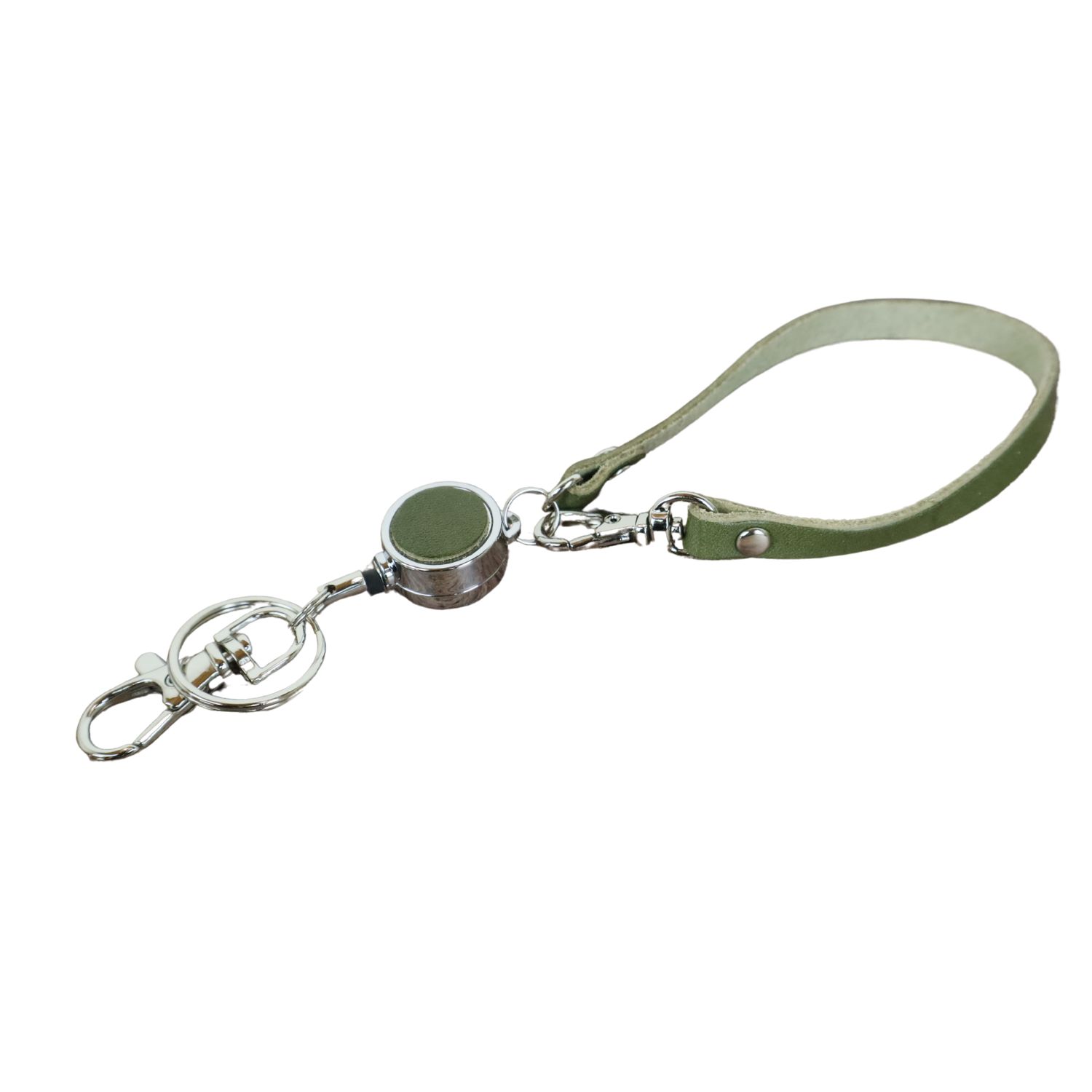 日本製 本革 リールストラップ 栃木レザー 伸びる キーホルダー ストラップ カバン バッグ 鍵 定期入れ 紛失 防止 パスケース 落下防止 ...