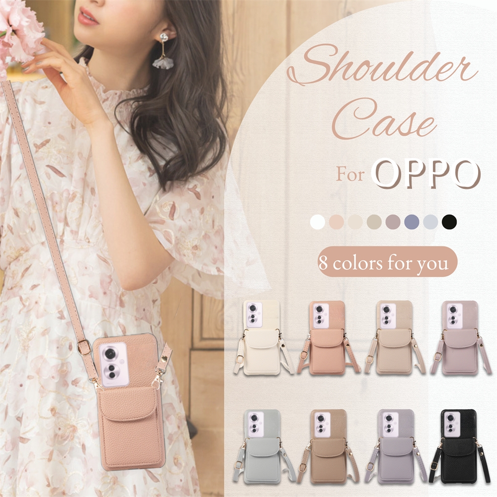ストラップ付き OPPO ケース 韓国 OPPO Reno11 A ケース かわいい カバー OPPO Reno9 A スマホカバー レザー 背面収納 ロングストラップ OPPO A79 5G ...