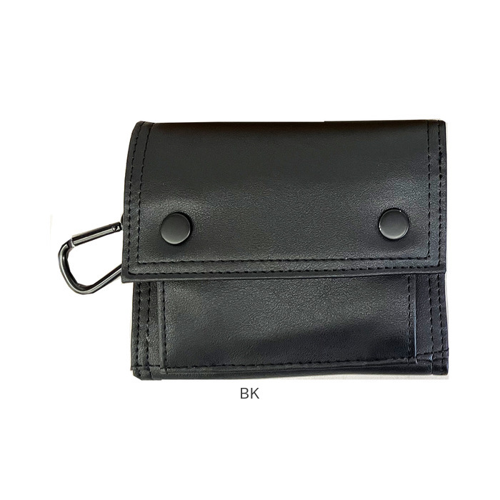 L.R.M lrm 財布 CMK23-09711 通販 二つ折り財布 折りたたみ財布 スナップウォレット スナップボタン カラビナ付き メンズ シンプル おしゃれ 男の子 中学生 ...