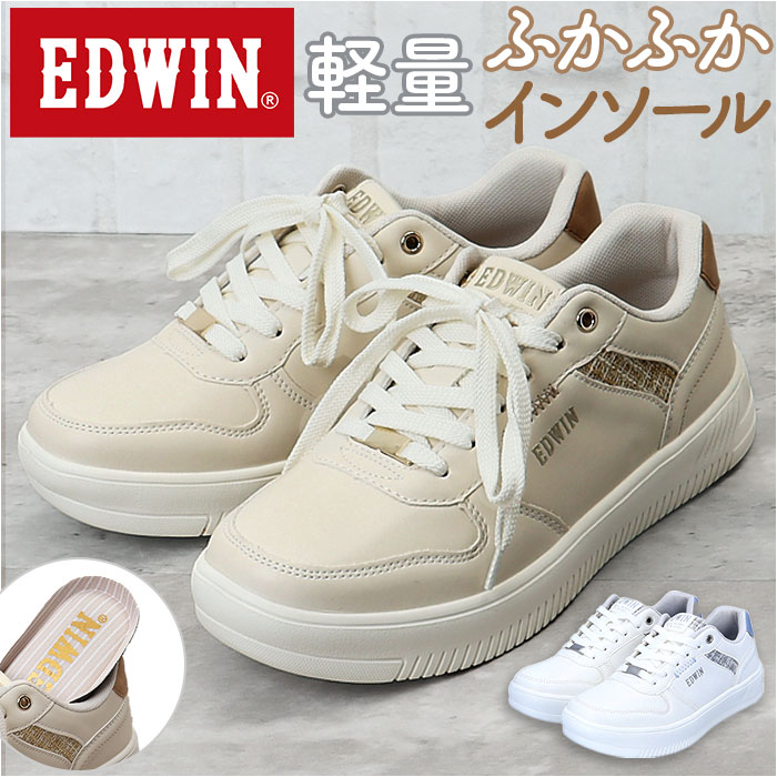 EDWIN エドウィン スニーカー レディース EDW-4316 通販 カジュアルシューズ フラットシューズ ローカットスニーカー 紐靴 ...