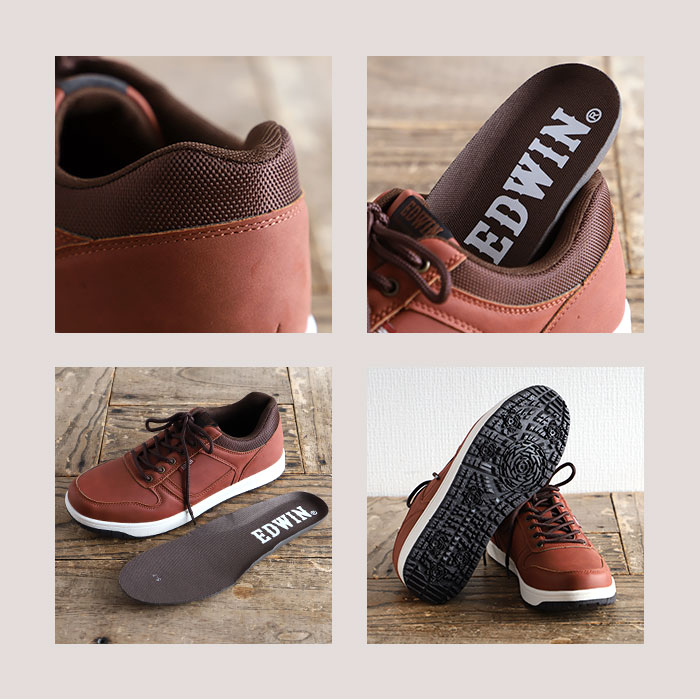 EDWIN 防水 スニーカー EDW7975 通販 エドウィン 靴 メンズ ローカットスニーカー 防水スニーカー 通学靴 防滑シューズ 4cm防水 シンプル 高校生 中学生 ...