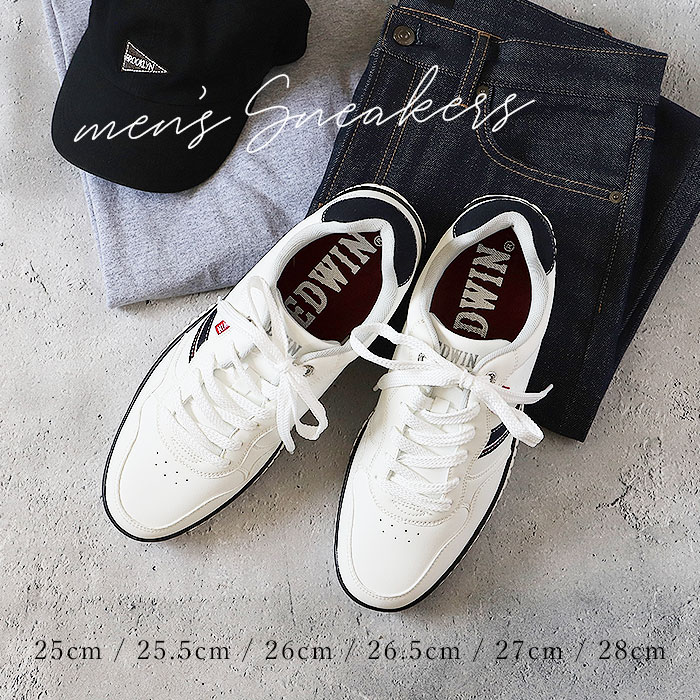 EDWIN スニーカー EDW7761 エドウィン 通販 メンズ ローカットスニーカー 軽量 幅広 ウォーキングシューズ 歩きやすい シューズ 紐靴 靴 くつ クツ : BACKYARD ...