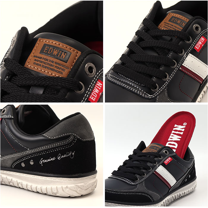 EDWIN スニーカー EDW7765 通販 エドウィン 靴 メンズ ローカットスニーカー 軽量スニーカー 幅広スニーカー 耐滑シューズ 軽量 軽い 滑りにくい 幅広 : BACKYARD ...