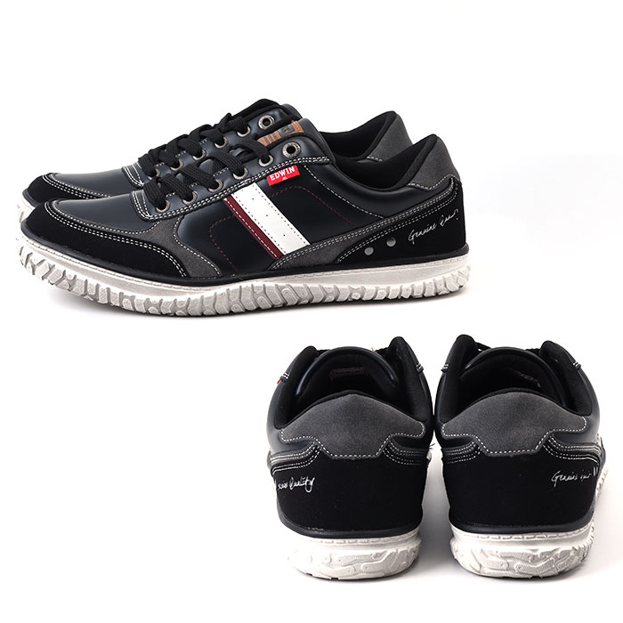 EDWIN スニーカー EDW7765 通販 エドウィン 靴 メンズ ローカットスニーカー 軽量スニーカー 幅広スニーカー 耐滑シューズ 軽量 軽い 滑りにくい 幅広 : BACKYARD ...