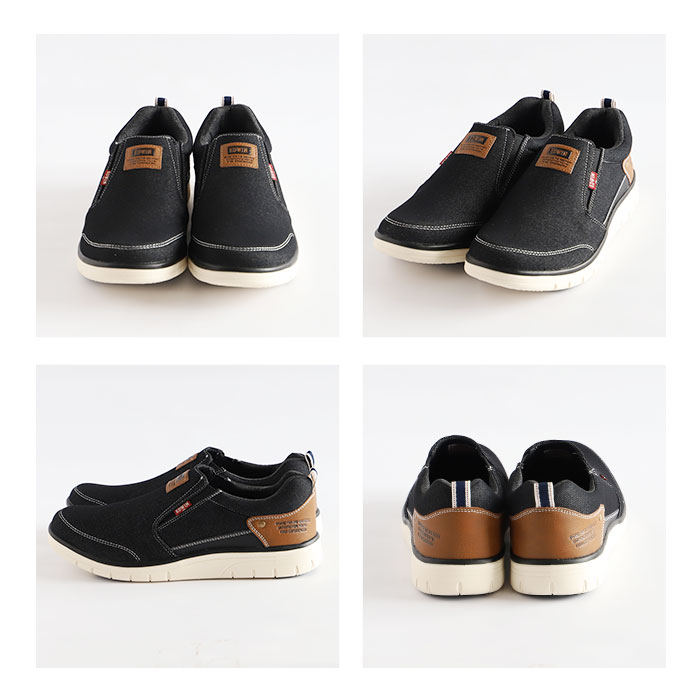 EDWIN 通販EDWIN メンズ スリッポン 7644 エドウィン スニーカー 紐なし スリップオン 軽量 軽い おしゃれ シンプル カジュアル 幅広 4E 履きやすい 疲れにくい ...