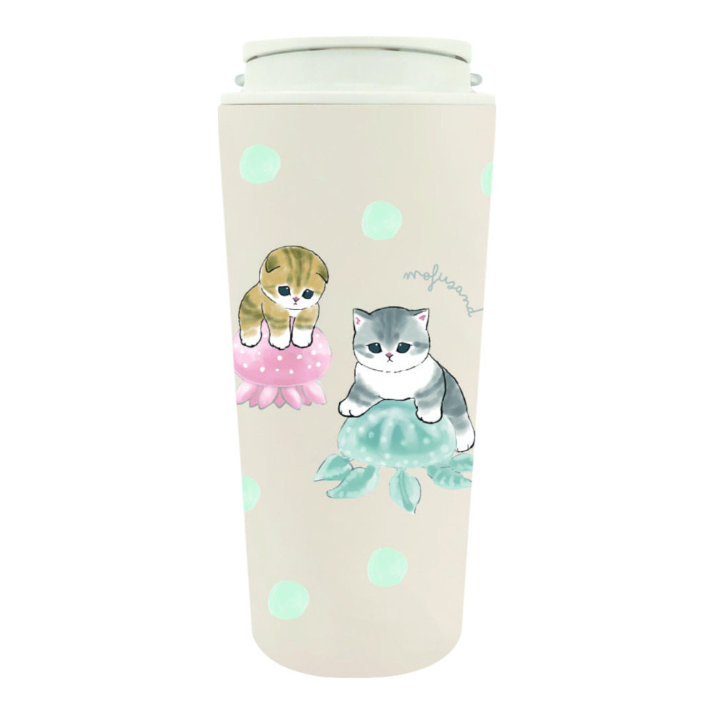 タンブラー 水筒 430ml 通販 mofusando モフサンド ステンレスボトル 持ち運び 保温 保冷 もふさんど キャリー ハンドル付き マグボトル 直飲み ボトル 猫 ...