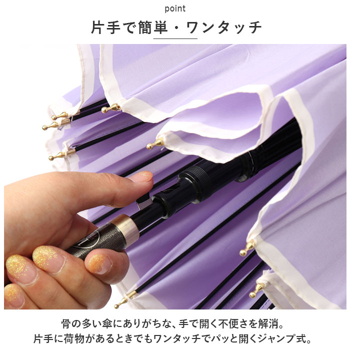 NaturalBasic Natural Basic ナチュラルベーシック 傘 通販 55cm レディース 長傘 雨傘 ジャンプ傘 かさ カサ おしゃれ グラスファイバー骨 丈夫 かわいい ...