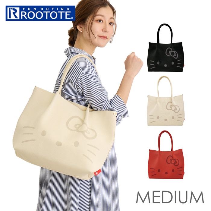ルートート トートバッグ rootote8381 通販 IP.ミディアム.ルフル.ハローキティ-A トートバック 肩掛け ミニトート シンプル 軽量 レディース 手洗い可能 ...