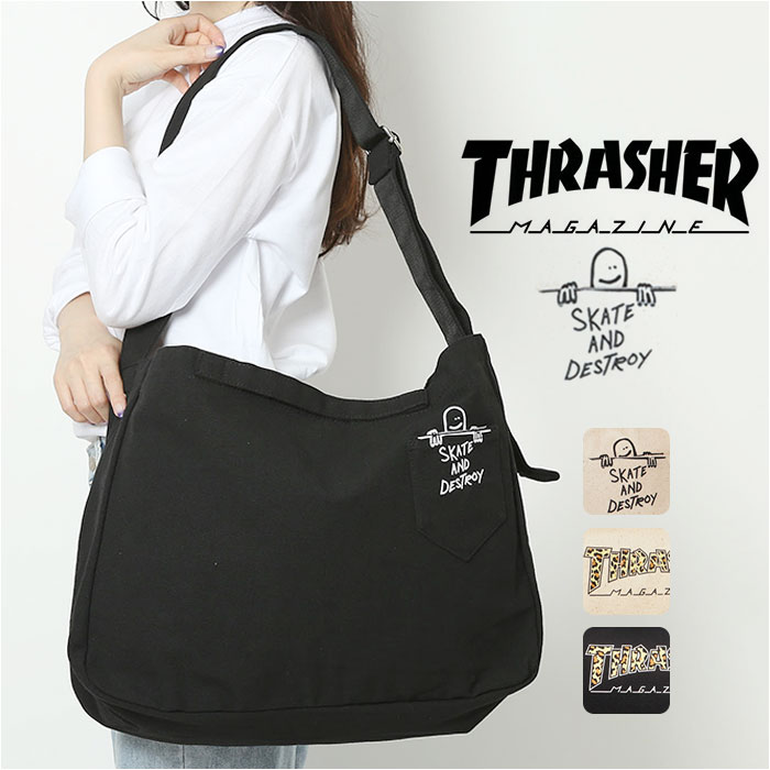 THRASHER（スラッシャー） ショルダーバッグ THRASHER THR-274 通販 ショルダーバック 斜め掛け 斜めがけ コットン ...