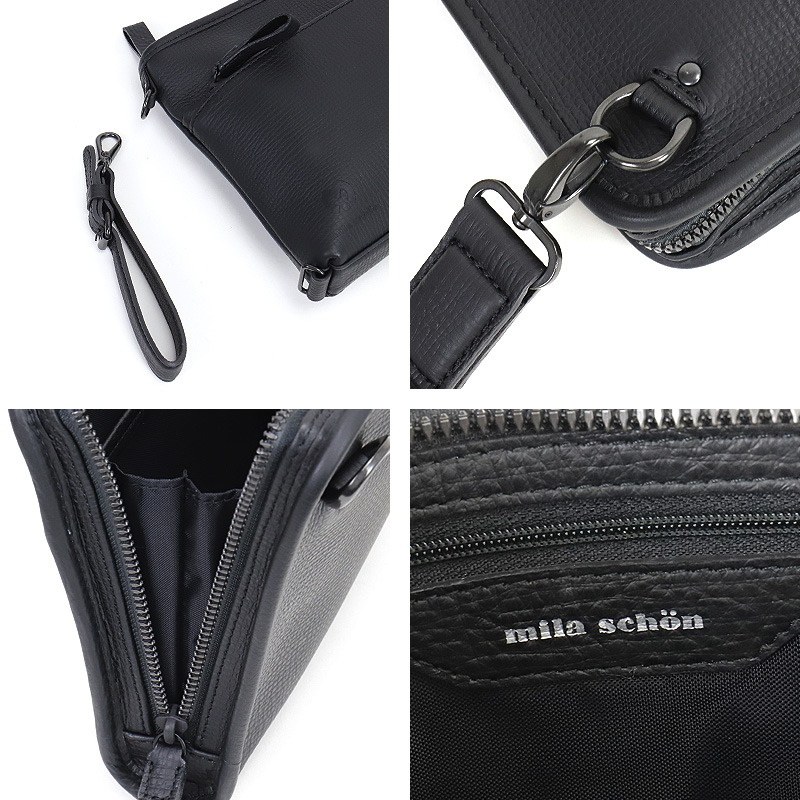 mila schon ミラショーン バル クラッチショルダー クラッチバッグ ショルダーバッグ 2WAY A5 ビジネス 冠婚葬祭 牛革 本革 レザー 291151 メンズ 日本製 正規品 ...