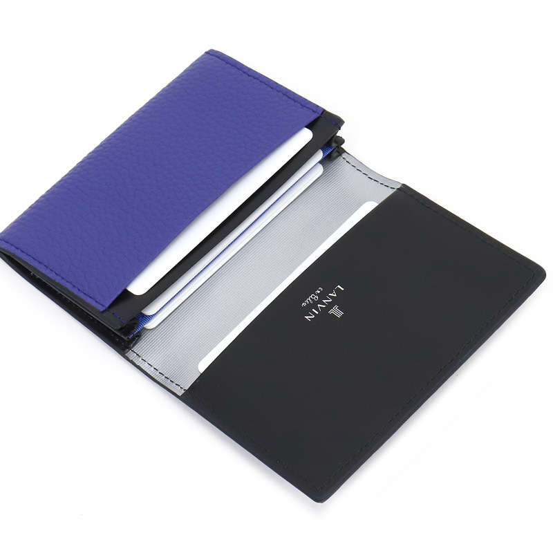 LANVIN en Bleu ランバンオンブルー モル小物 カードケース 名刺入れ カード入れ パスケース 定期入れ レザー 牛革 本革 革 ...