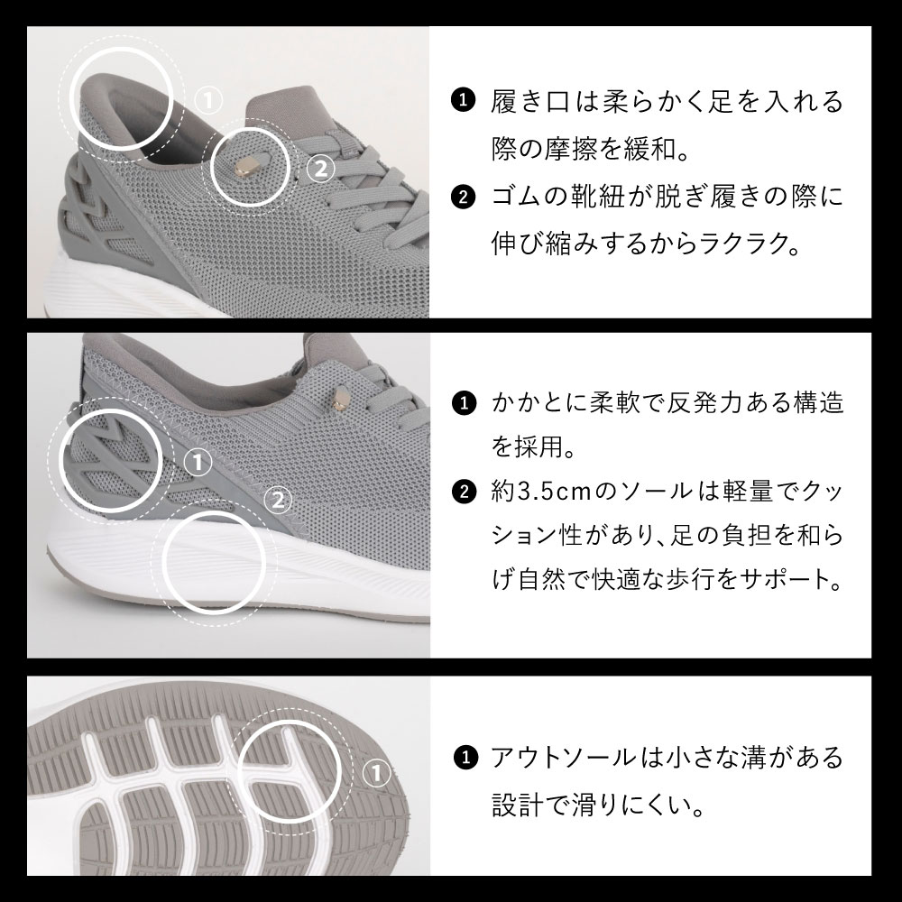 手を使わず1秒で履ける LAQUN ラクーン スニーカー 軽量 耐水 男女兼用 メンズ レディース 靴 くつ シューズ : バカ売れ研究所オンラインショップ - 通販 - Yahoo!ショッピング