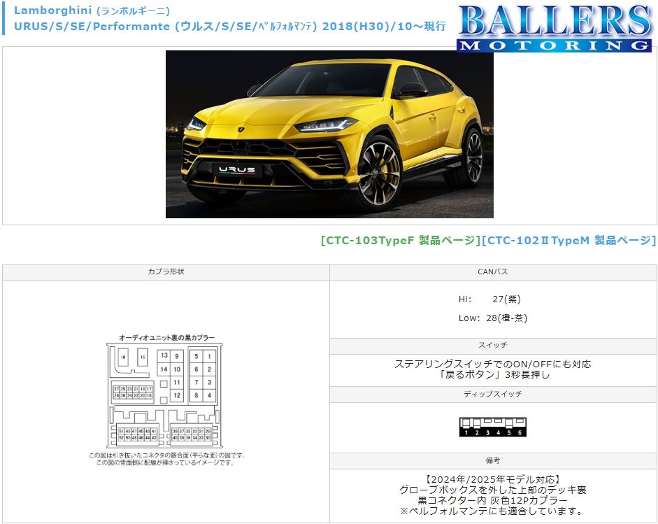 Urus interplan TVキャンセラー ランボルギーニ ウルス/S/SE/ペルフォルマンテ テレビキャンセラー 日本製 CTC-103 TypeF インタープラン : ボーラーズ自動車 ...