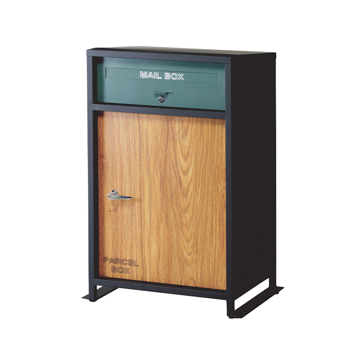 宅配ボックス ポスト一体型 一戸建て用 宅配ロッカー 鍵付き おしゃれ 置き配 スタンドタイプ メールボックス 黒 ブラック KOE-5727BK :KOE-5727BK:Mobilier ...