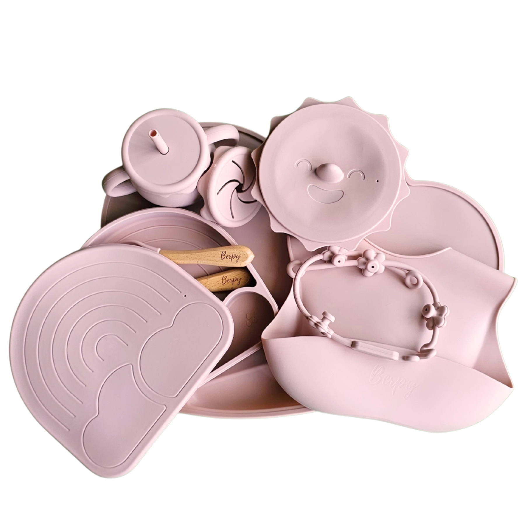 Berpy 出産祝い シリコン 食器セット シリコンマグ プレート 離乳食 ディッシュ セット ボウル スプーンフォーク BERPY : ケアランド - 通販 - Yahoo!ショッピング
