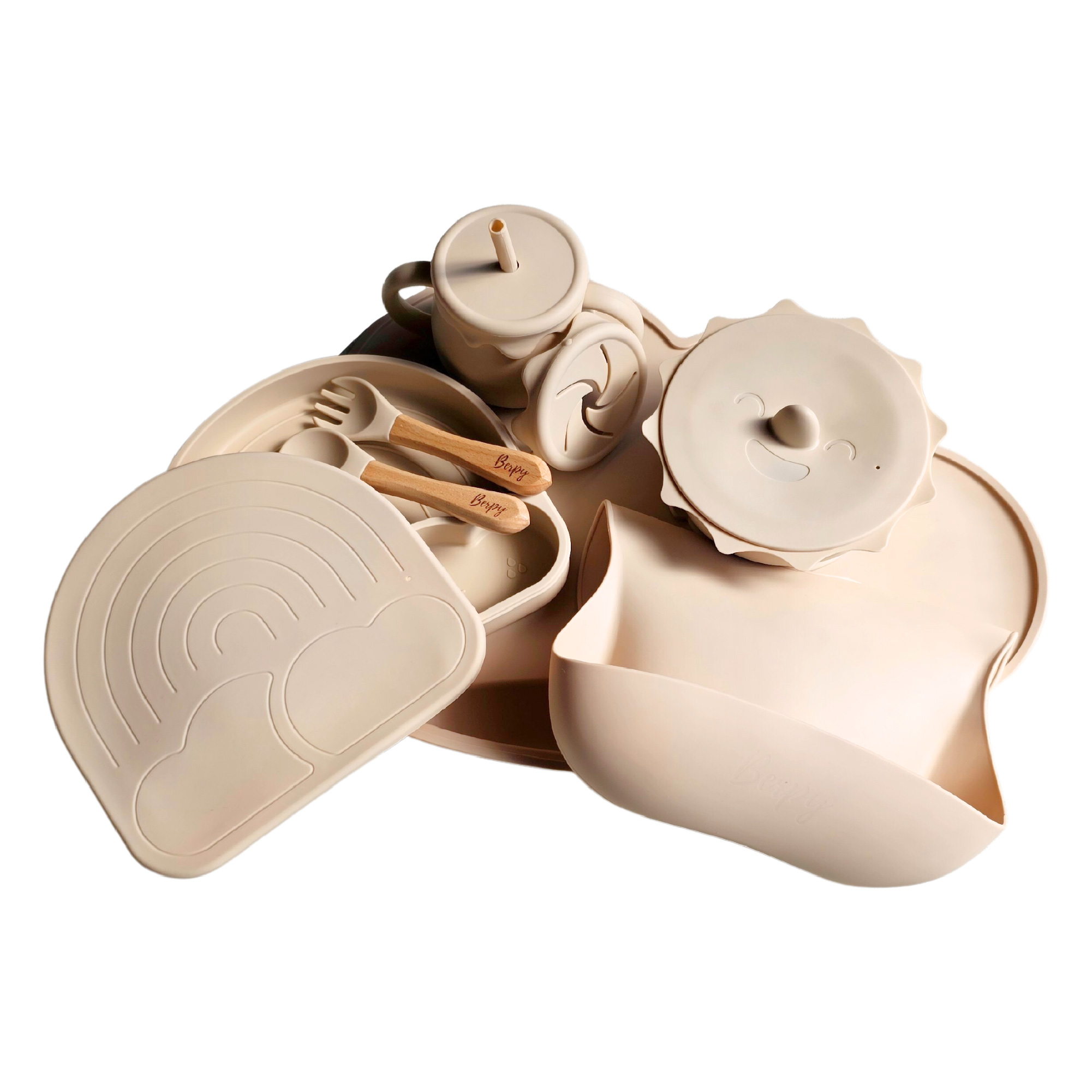 出産祝い シリコン 食器セット シリコンマグ プレート 離乳食 ディッシュ セット ボウル スプーンフォーク BERPY : bp-8set : ケアランド - 通販 - Yahoo!ショッピング