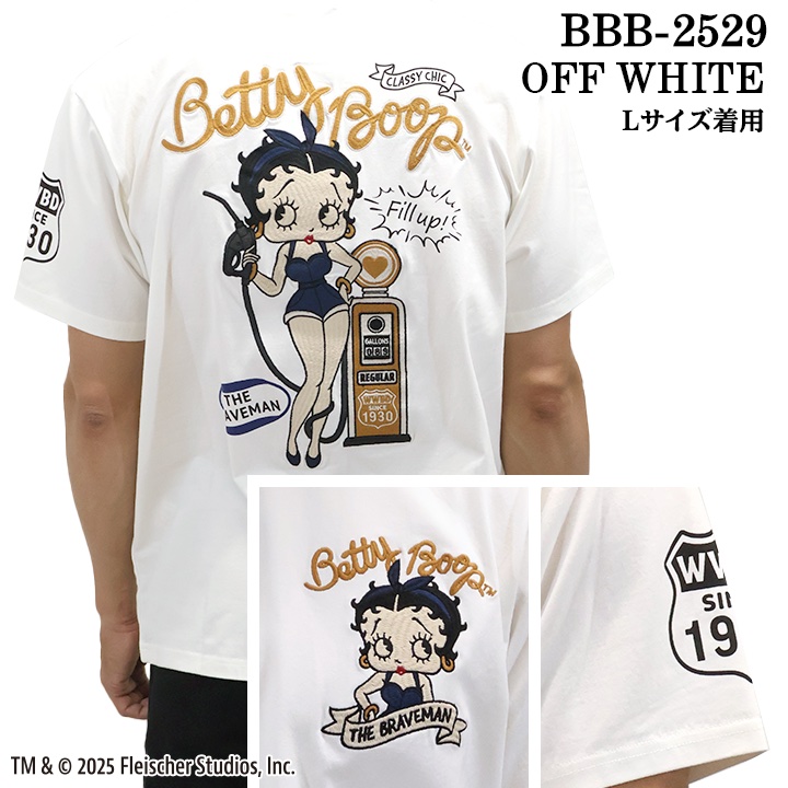THE BRAVEMAN×BETTY BOOP ベティーブープ ベア天竺 半袖Tシャツ bbb-2529 THE BRAVEMAN×BETTY BOOP ベティーブープ ベア天竺 半袖Tシャツ bbb