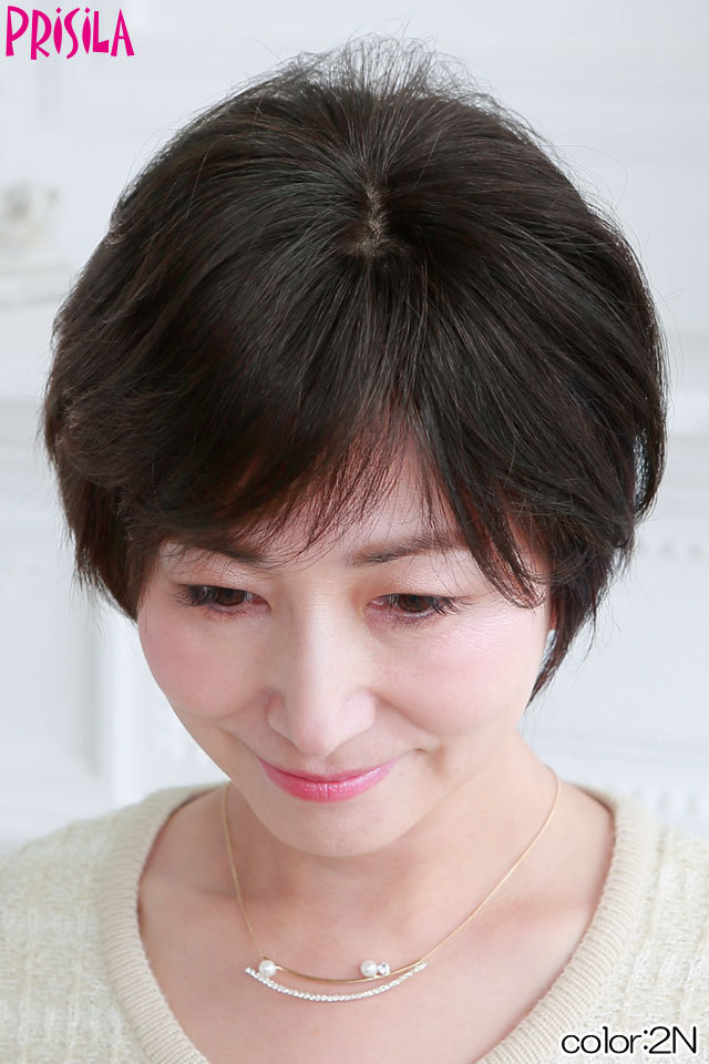 【プリシラ】 白髪かくし ウィッグ つむじタイプ 【ST-004】薄毛カバー 部分ウィッグ ボリューム 頭頂部 薄毛 カバーピース トップピース ヘアピース :ST-004:美人髪KOEIDO ...