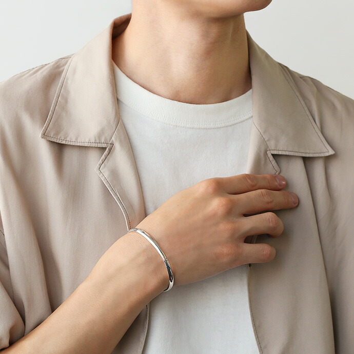 Binich ブレスレット メンズ バングル シルバー925 シンプル 細め 細身 スリム 甲丸 定番 人気 プレーン 幅5mm おしゃれ シルバーブレスレット : シルバーアクセサリー ...