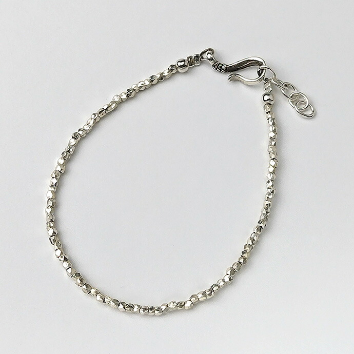 Binich カレンシルバービーズブレスレット メンズ レディース 細め シンプル 多面カット カッティング シルバー950 エスニック : シルバーアクセサリーBinich - 通販 ...