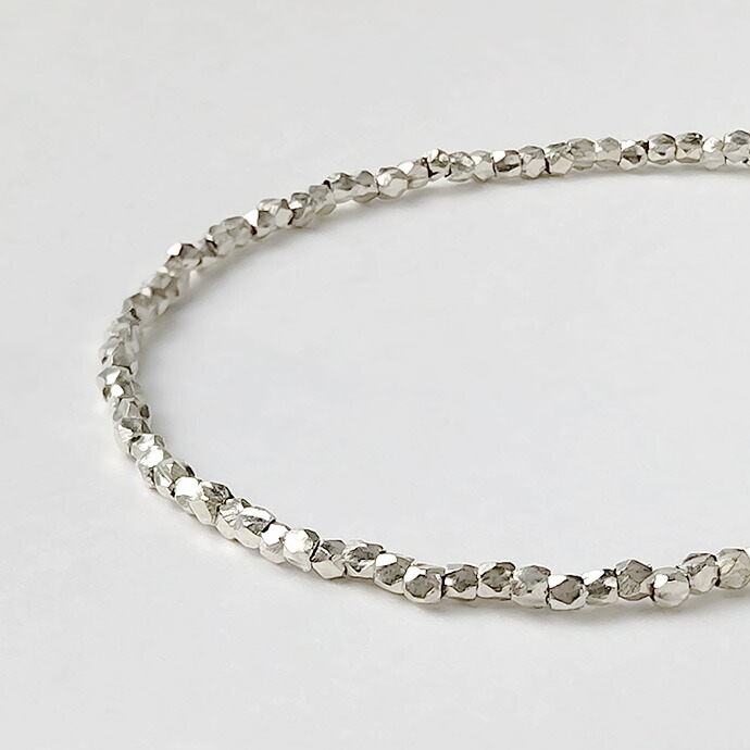 Binich カレンシルバービーズブレスレット メンズ レディース 細め シンプル 多面カット カッティング シルバー950 エスニック : シルバーアクセサリーBinich - 通販 ...