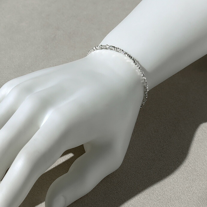 Binich カレンシルバービーズブレスレット メンズ レディース 細め シンプル 多面カット カッティング シルバー950 エスニック : シルバーアクセサリーBinich - 通販 ...