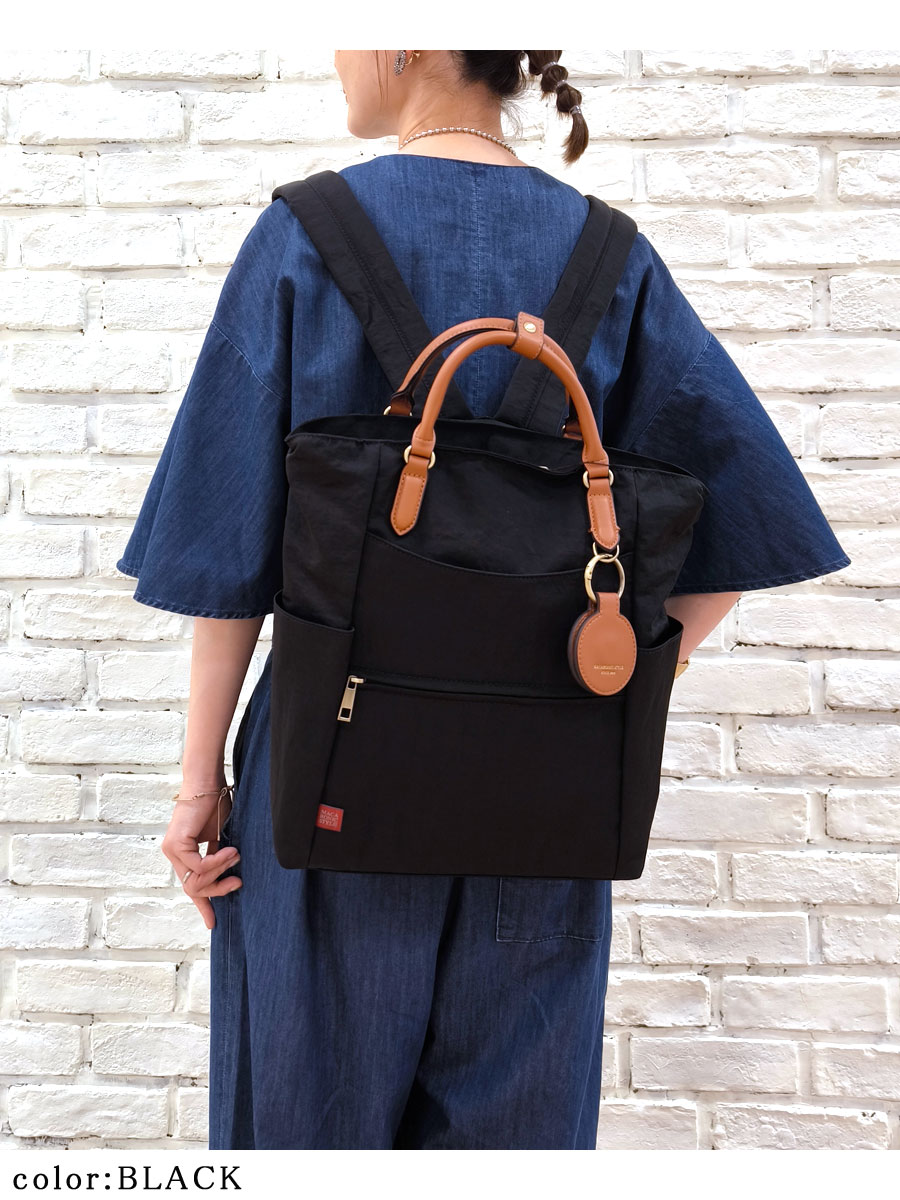 MACARONIC STYLE マカロニックスタイル ナイロンリュック レディース リュック 2way 軽量 おしゃれ 黒 リュックサック ...