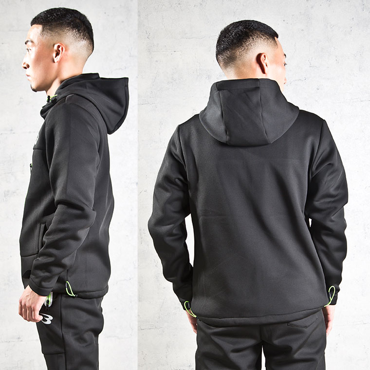 BM・TECH Bロゴパーカー2 BODYMAKER ボディメーカー 上着 アウター パーカー ストレッチ裏起毛 ジャージ 防風 防寒 トレーニングウェア スポーツウェア :MJ165MBK ...