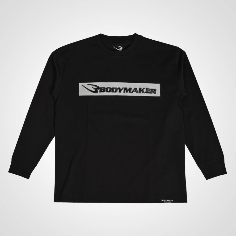 プリントTシャツ ロングスリーブ1 BODYMAKER ボディメーカー ベーシックTシャツ 長袖 ロングスリーブ スクエア 立体刺繍 綿100% : mt378mbk : BODYMAKER ...