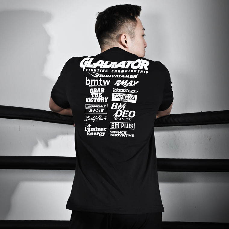 GLADIATOR × BODYMAKER COLLABORATION t-shirt ボディメーカー コラボTシャツ プリントTシャツ 半袖 ハーフスリーブ ラバープリント 綿100% ...