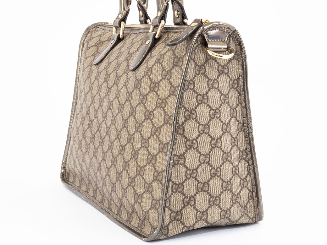 グッチ ハンドバッグ GGスプリーム GGプラス 190259 PVCxレザー ベージュ レディース A4収納可 GUCCI 中古 : UPRISE Yahoo!ショップ - 通販 ...