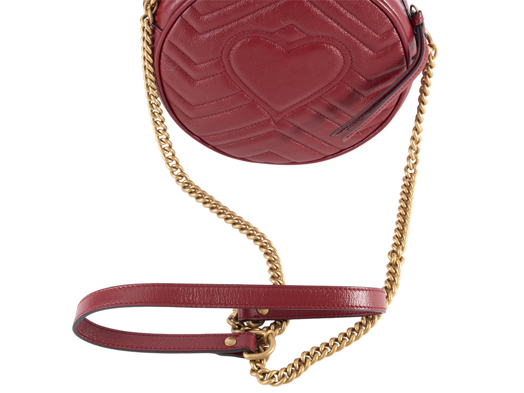 グッチ GGマーモント 斜め掛け チェーン ショルダーバッグ 550154 レッド レザー レディース GUCCI 【中古】 GG グッチ GUCCI バッグ チェーン ショルダー 中古 レディース レッド