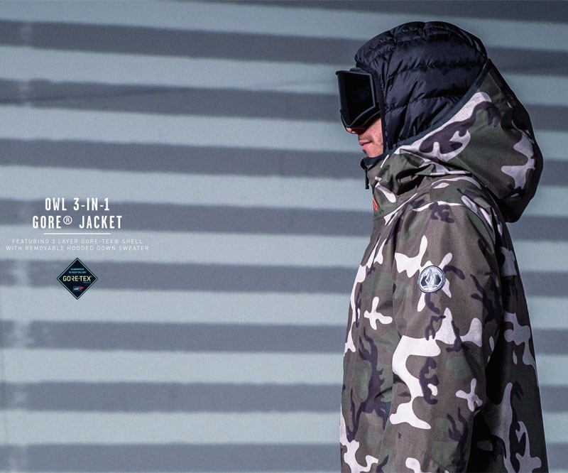モデルより 19-20 VOLCOM/ボルコム OWL 3-IN-1 GORE-TEX jacket メンズ スノーウェア ゴアテックス ...