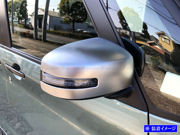 デリカミニ B34A B35A ドア ミラー カバー サテンシルバー ガーニッシュ パネル ベゼル モール SIL−MIR−017 ...