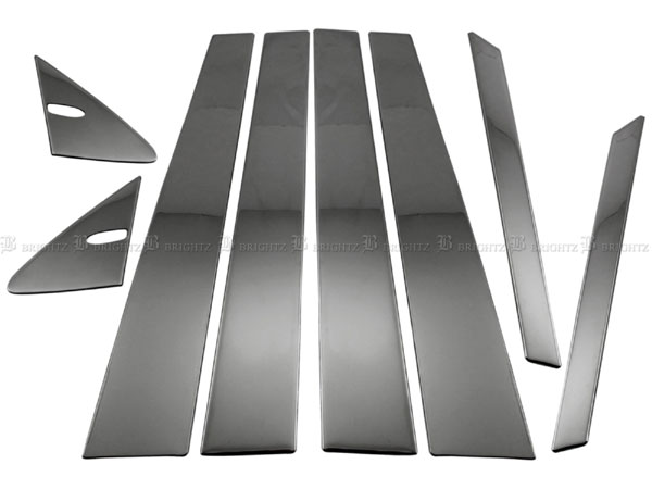 レクサス LS500h GVF50 GVF55 超鏡面 ステンレス ブラック メッキ ピラー プロテクター アウター バイザー無用 8PC PIL−BLA−416 : brightzdx1 ...