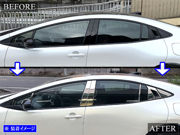 プリウス ZVW60 ZVW65 超鏡面 ステンレス メッキ ピラー パネル ガーニッシュ カバー ベゼル プレート 14PC バイザー無用 PIL−SIL−461 : brightzdx3 ...