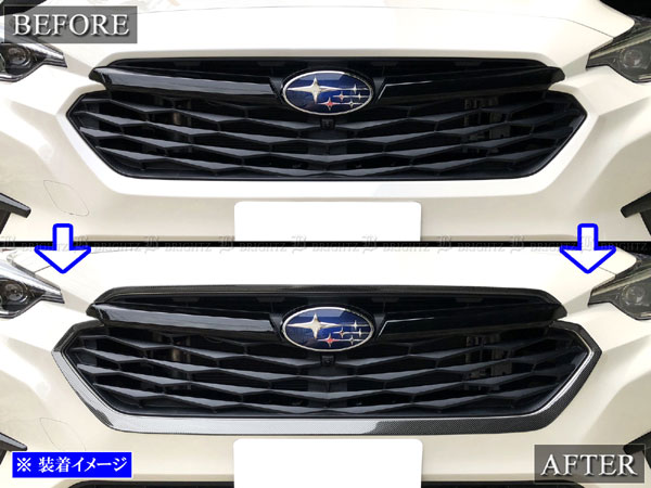 インプレッサ GU6 GU7 ステンレス フロント グリル モール カバー ガーニッシュ ベゼル パネル バンパー カーボン調 2PC GRI ...